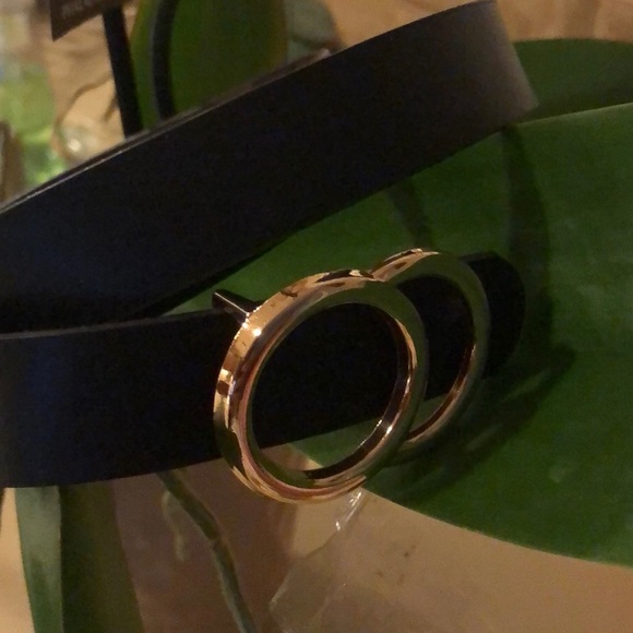 Accessories | Black Round Gold Buckle Belt | Poshmark